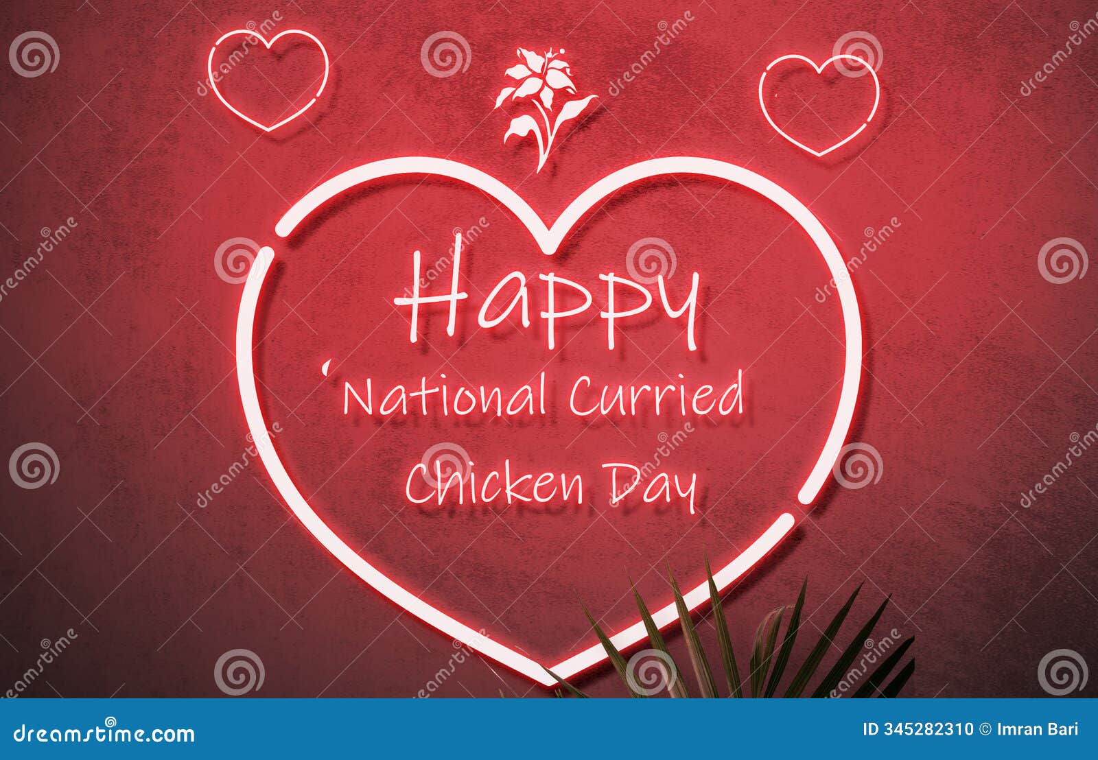 Happy National Curried Chicken Day Neon Text Effects, Stock Photo ...