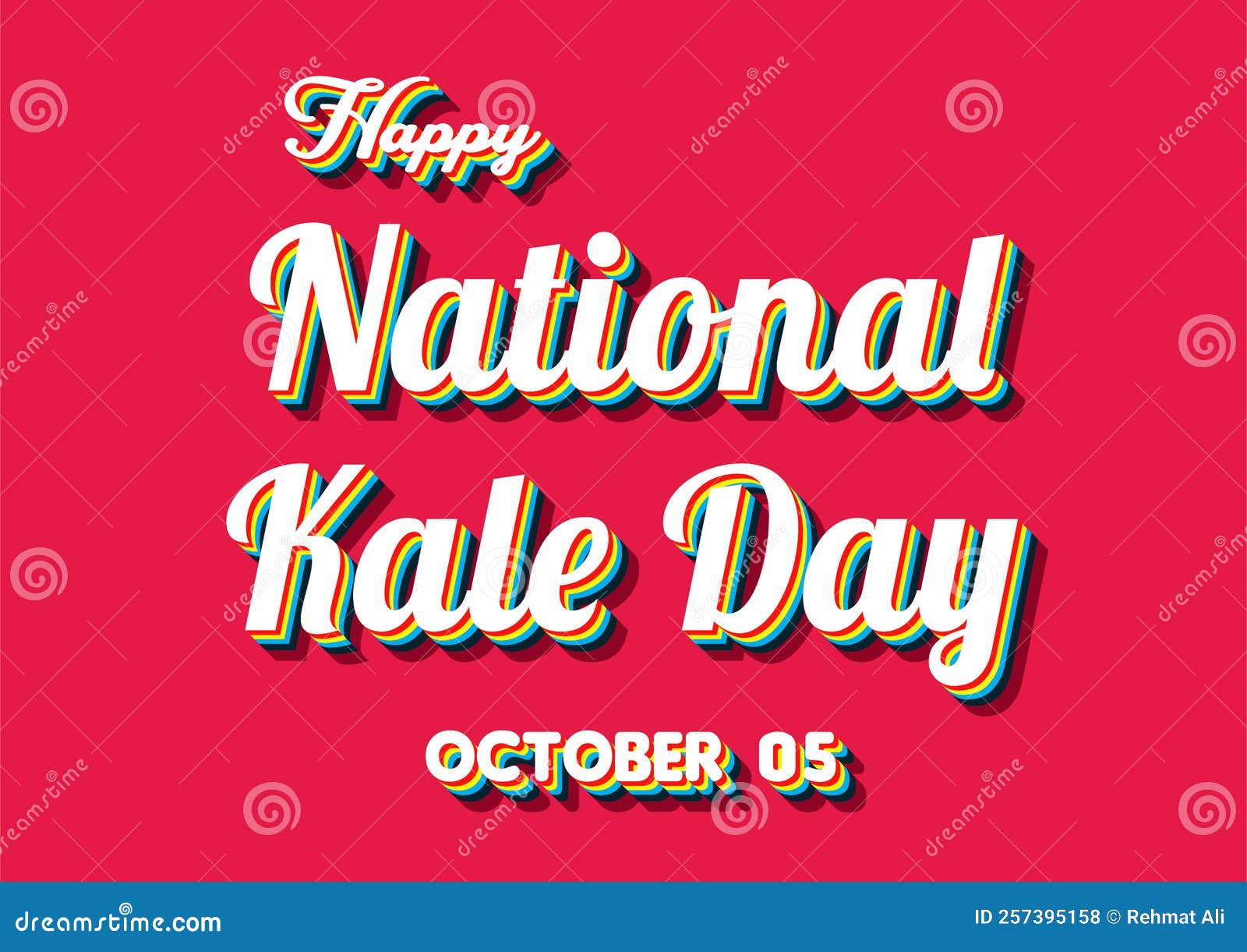 Happy National Kale Day, October 05. Calendar of October Retro Text ...