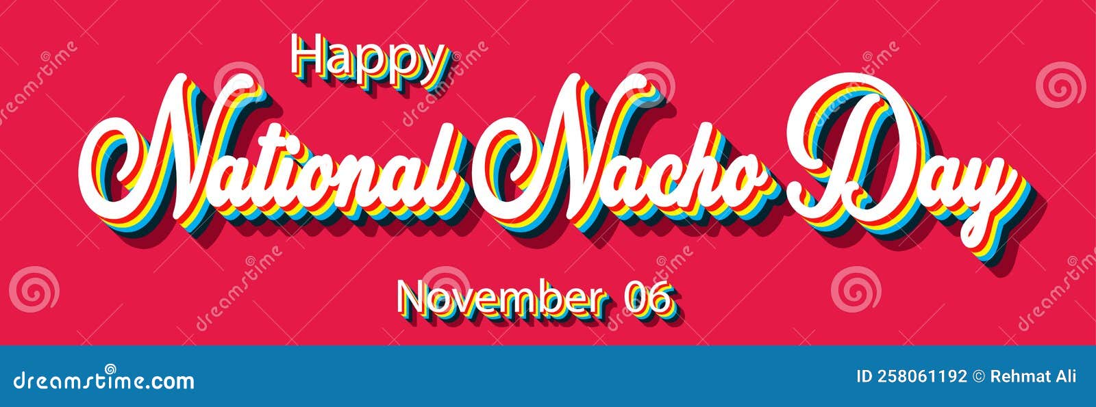 Happy National Nacho Day, November 06. Calendar of November Retro Text ...