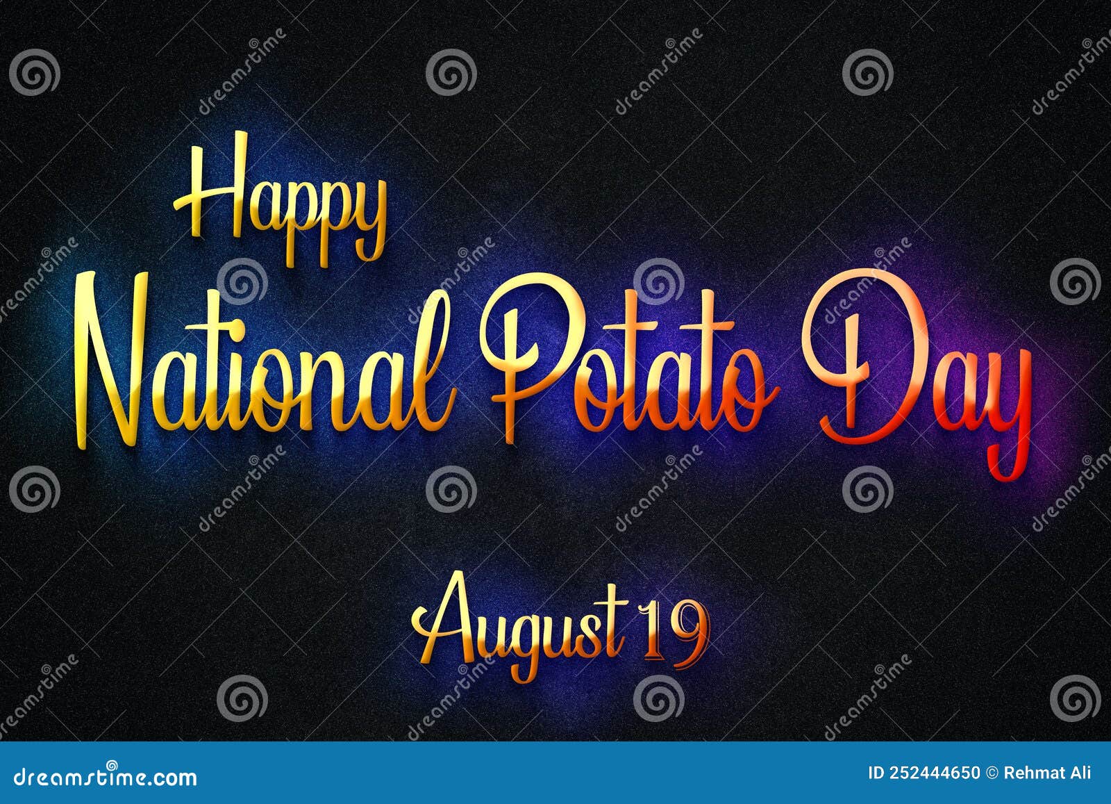 Happy National Potato Day, August 19, Empty Space for Text, Copy Space ...