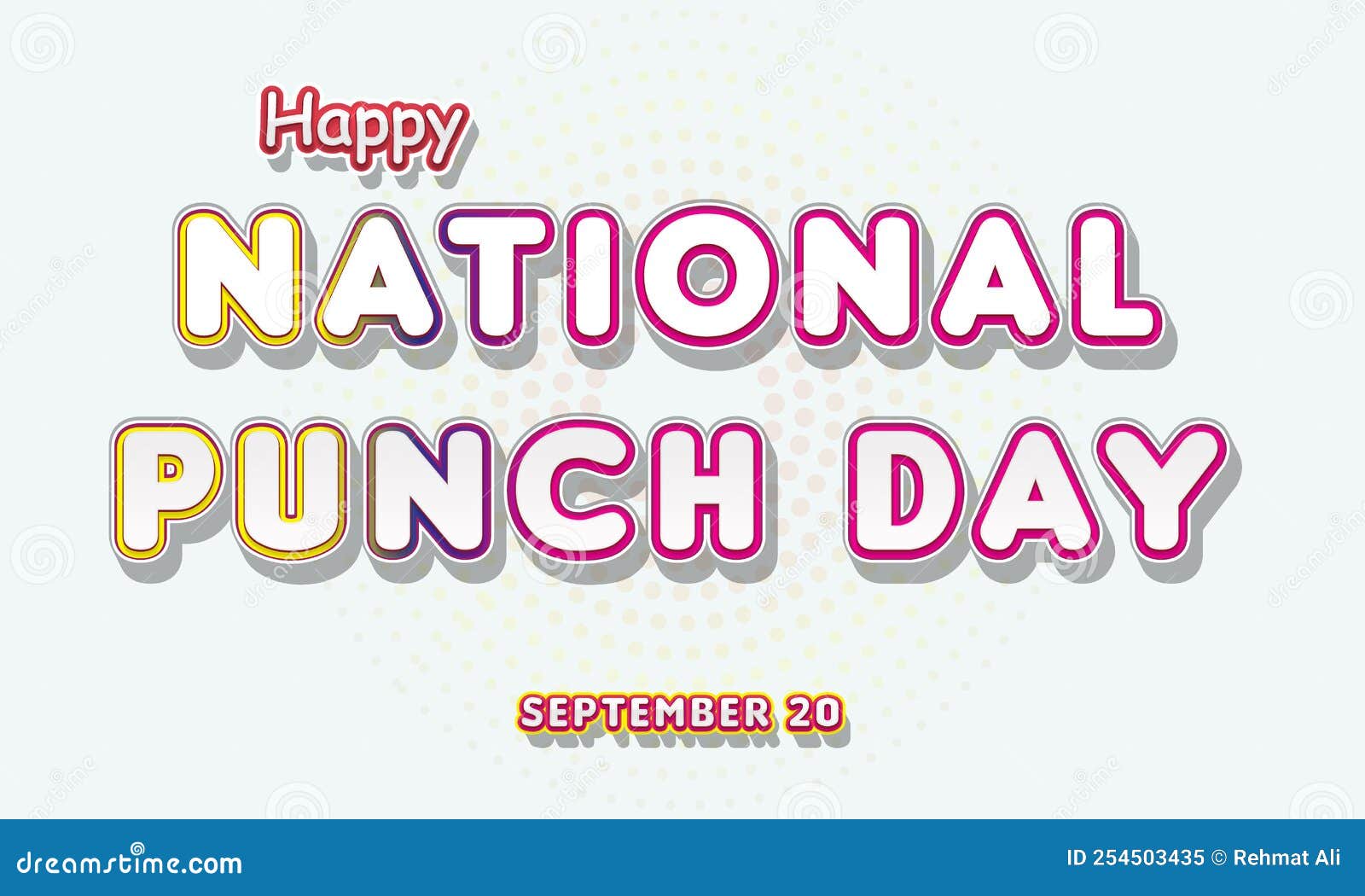 Happy National Punch Day, September 20. Calendar of September Text ...