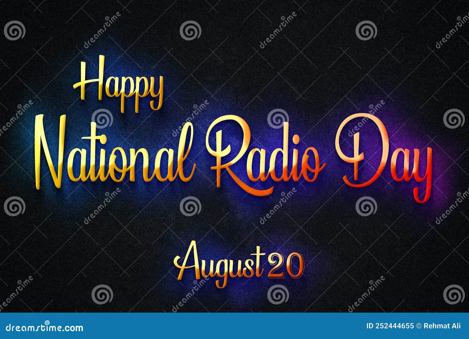 Happy National Radio Day, August 20, Empty Space for Text, Copy Space ...