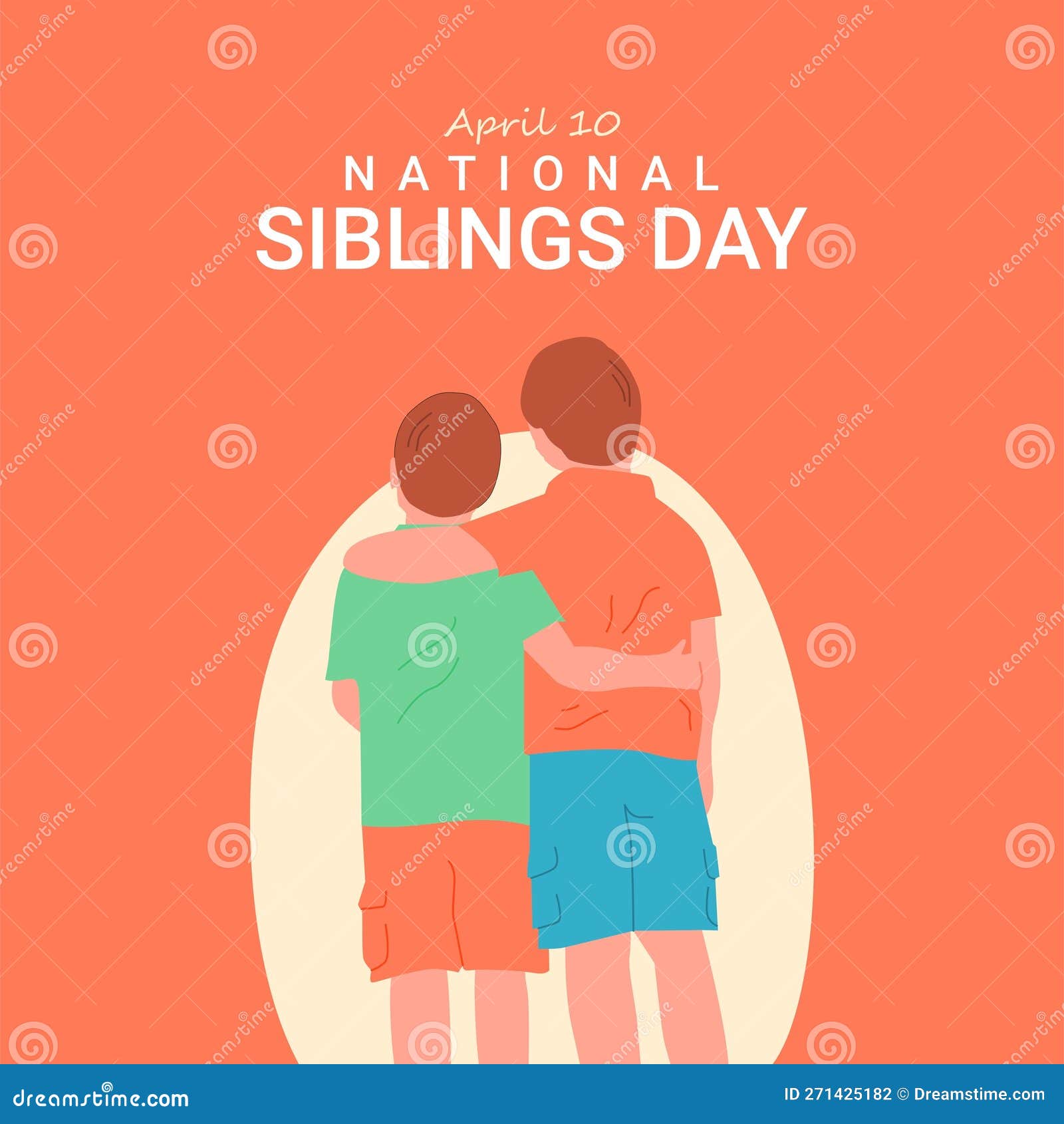 National Siblings Day Poster One Line Drawing Cartoon Vector ...