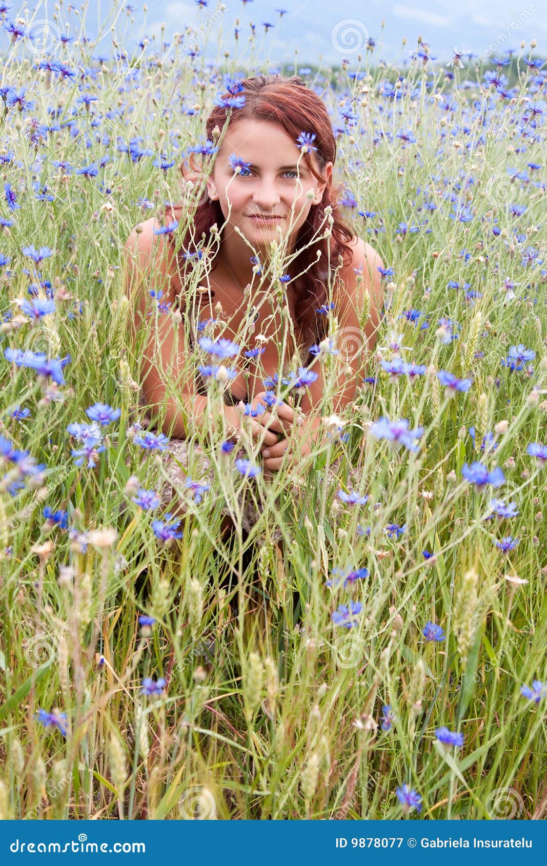 Happy in nature stock image. Image of lovely, hair, redhead - 9878077