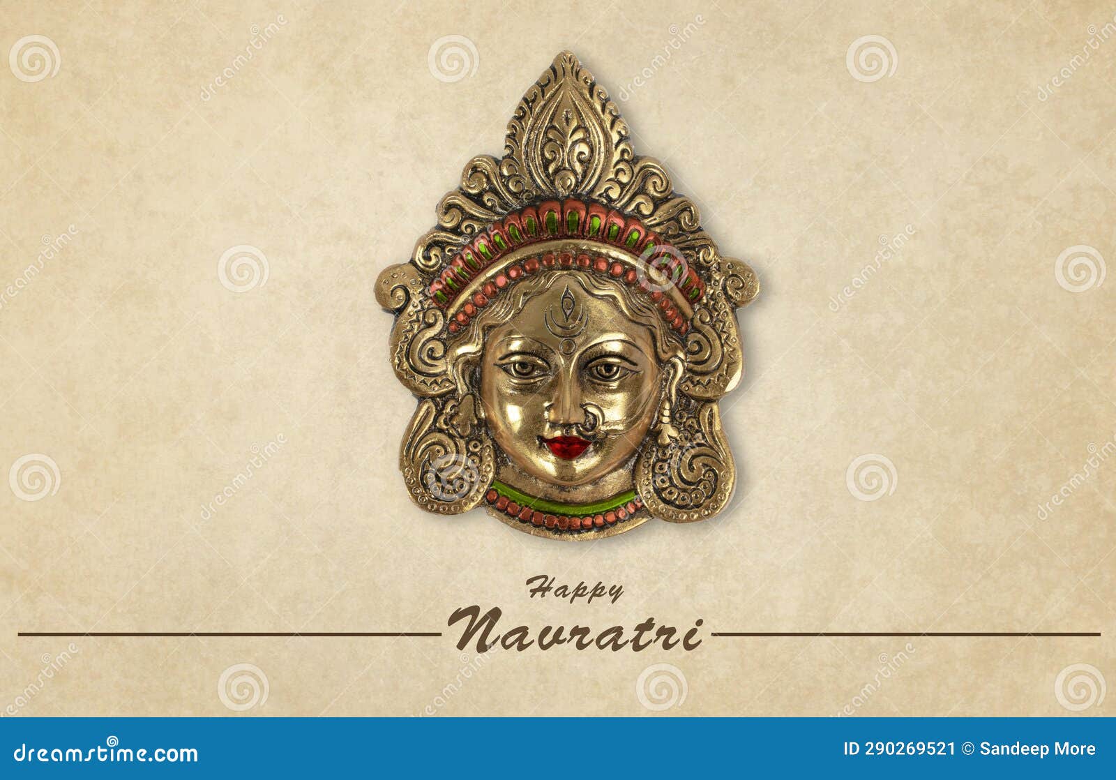 Happy Navratri, Durga Pooja, Maa Durga Face Stock Image - Image of ...
