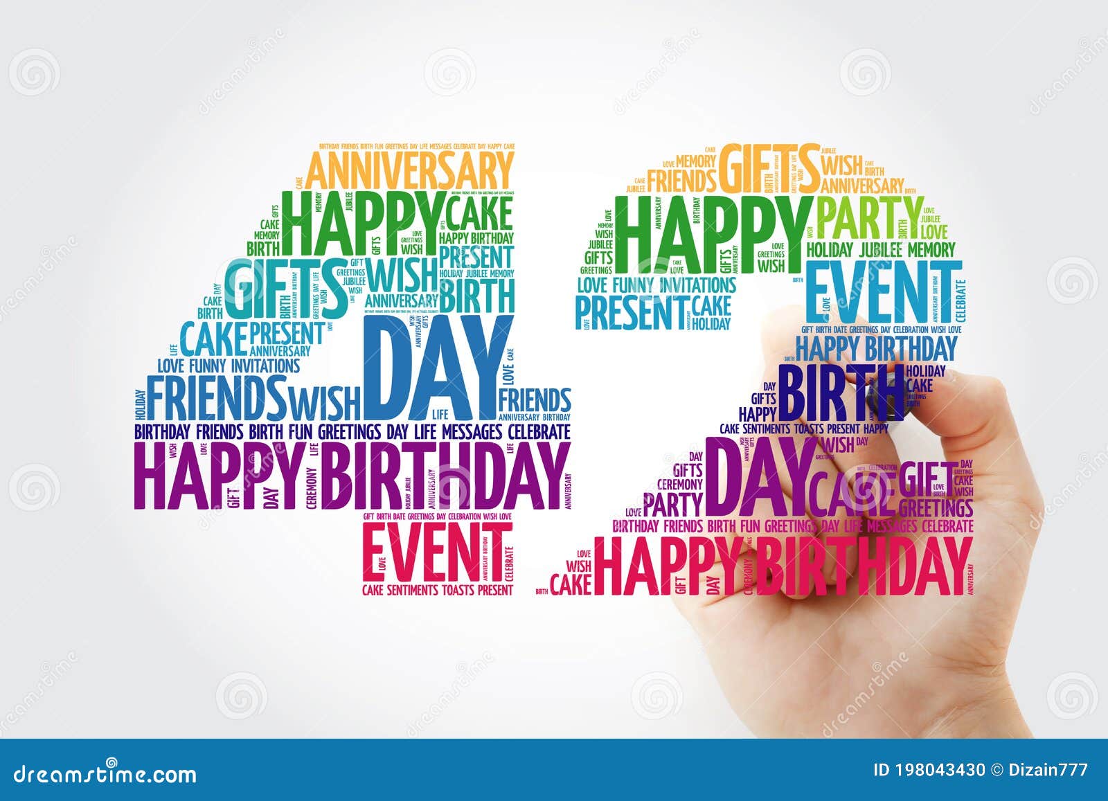 42nd Birthday Card Wishes Illustration | CartoonDealer.com #208313611