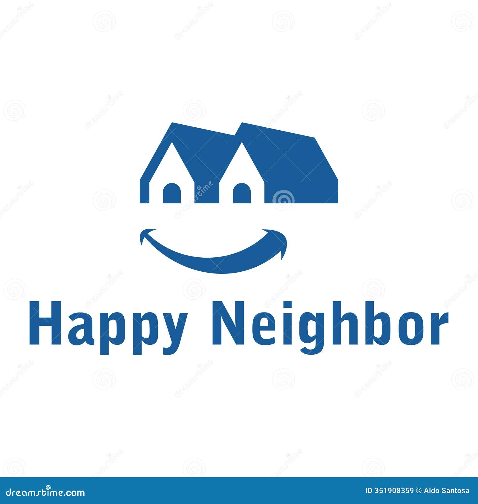 Happy Neighbor Flat Minimalist Logo Design Stock Illustration ...