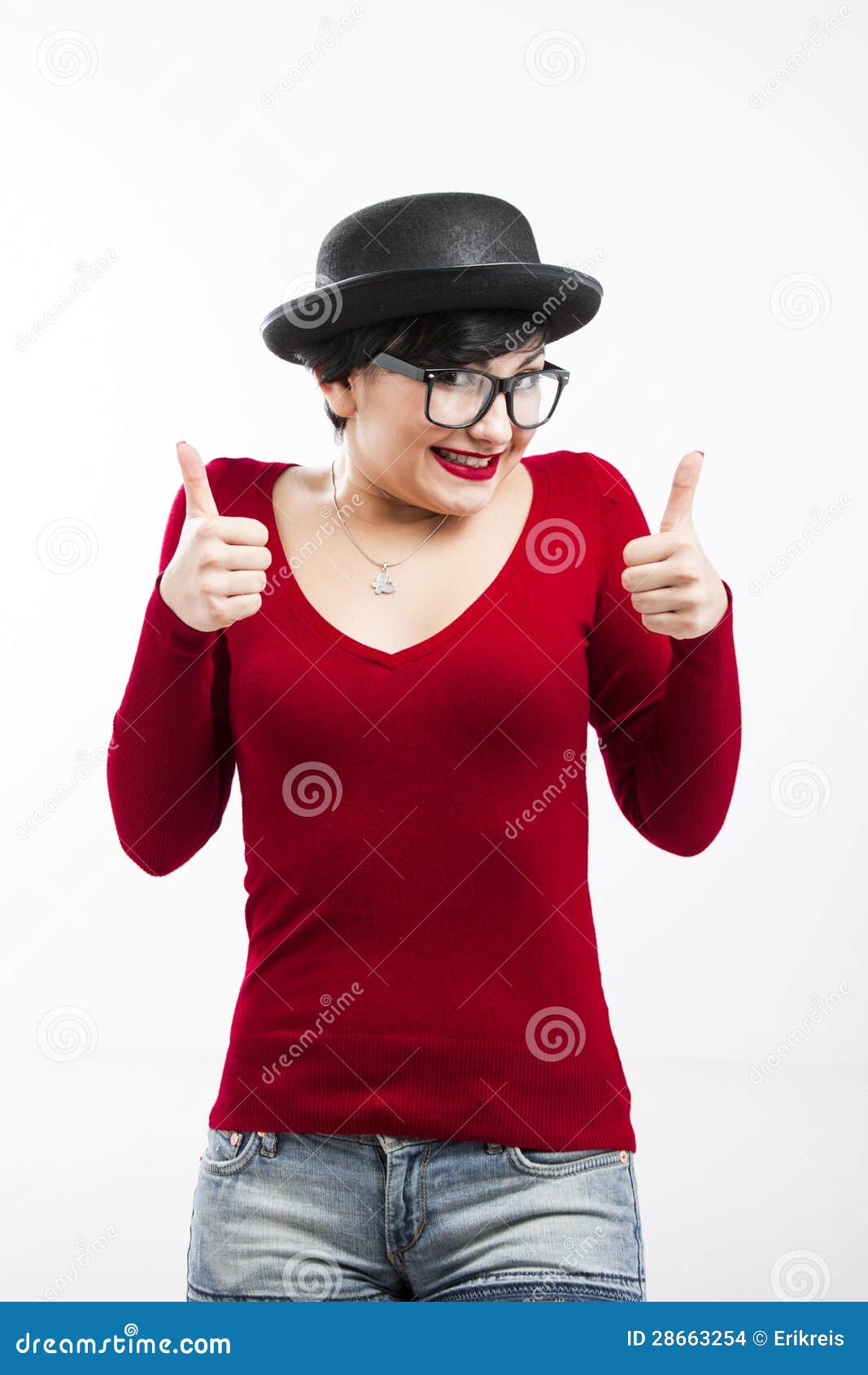 Happy Nerd Girl stock photo. Image of portrait, gorgeous - 28663254