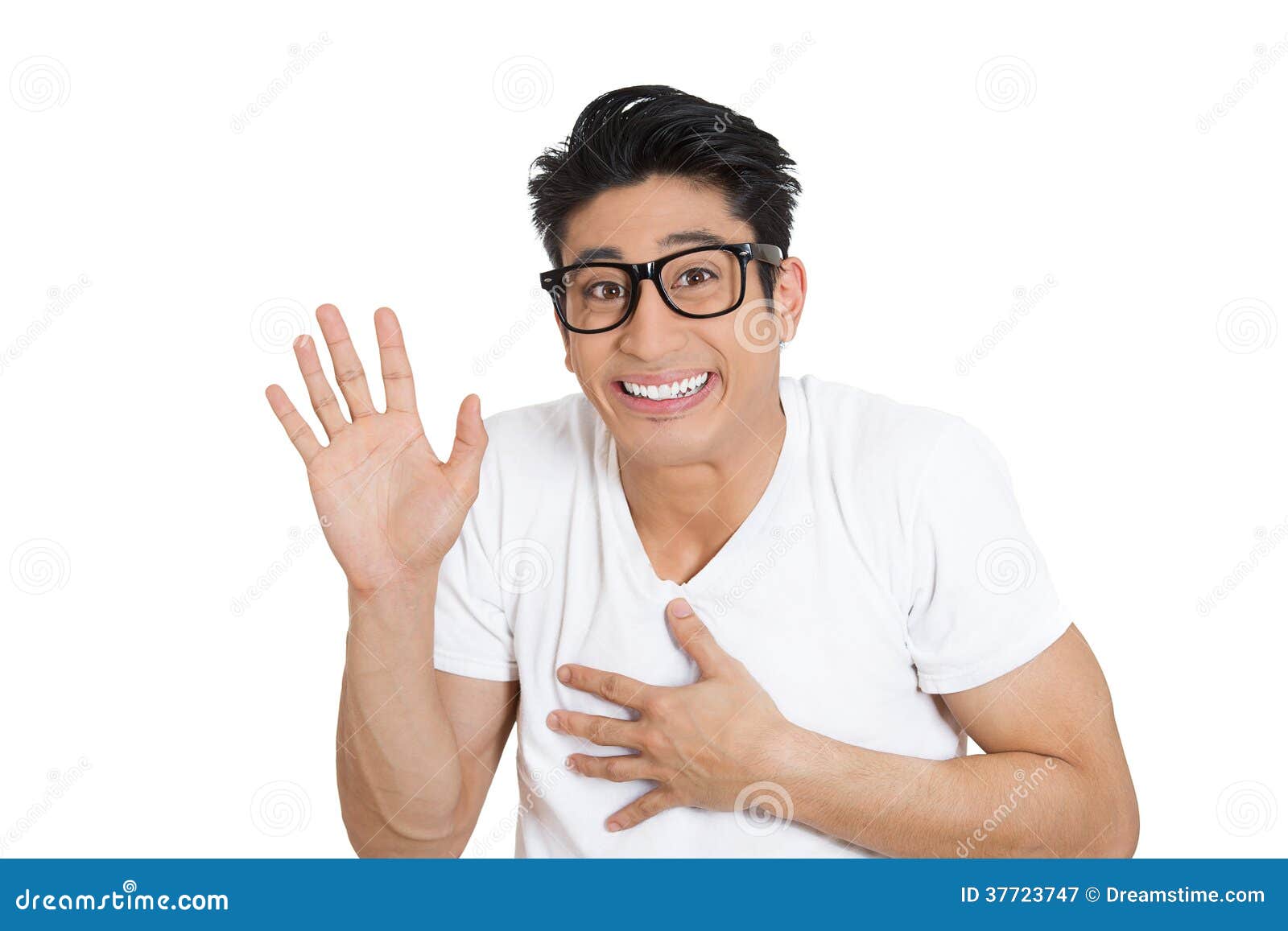 Happy nerdy man stock image. Image of computer, college - 37723747