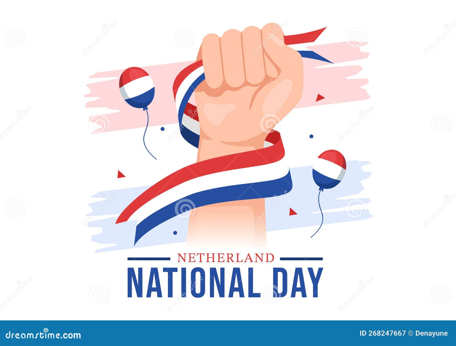 Happy Netherland National Day Illustration With Netherlands Flag For