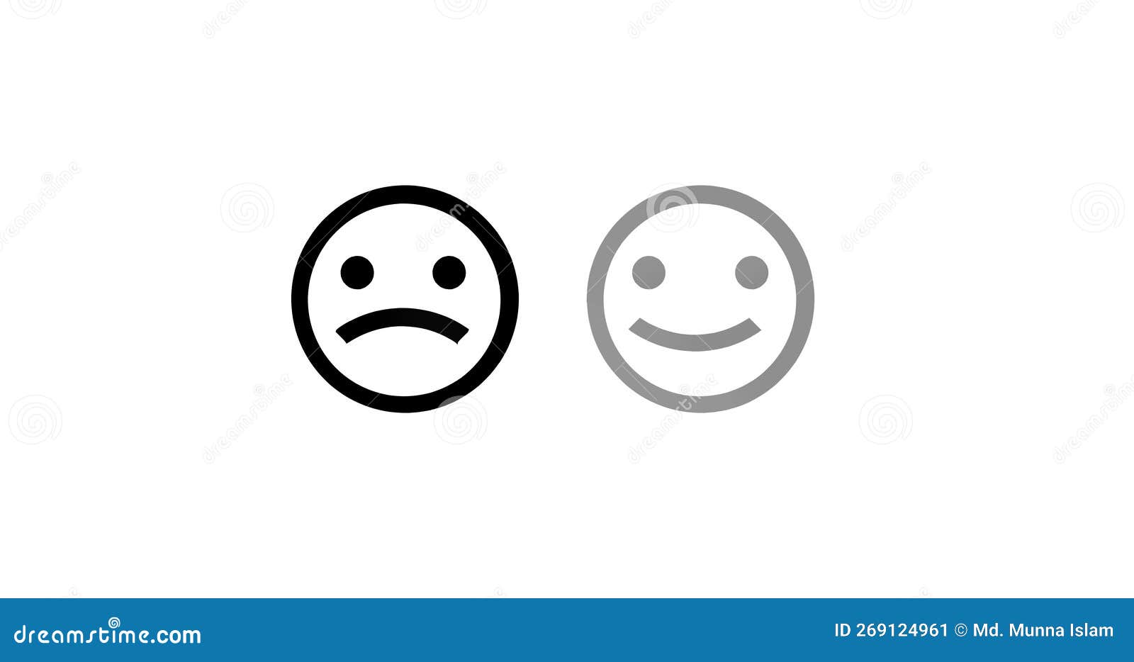 Happy, Neutral And Sad Emoji Icon. Icon Set Vector Illustration In ... Happy, Neutral And Sad Emoji Icon. Icon Set Vector Illustration In ...