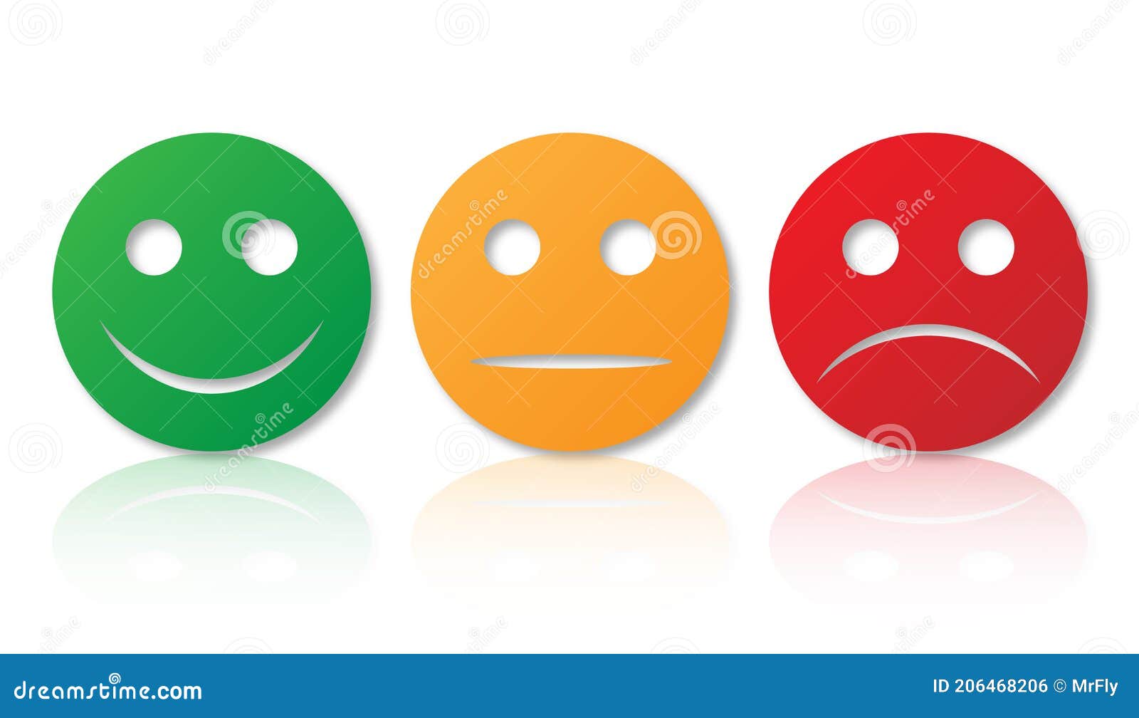Happy Neutral Sad, Face Icon Set, with Reflection, Vector Illustration ... Happy Neutral Sad, Face Icon Set, with Reflection, Vector Illustration ...