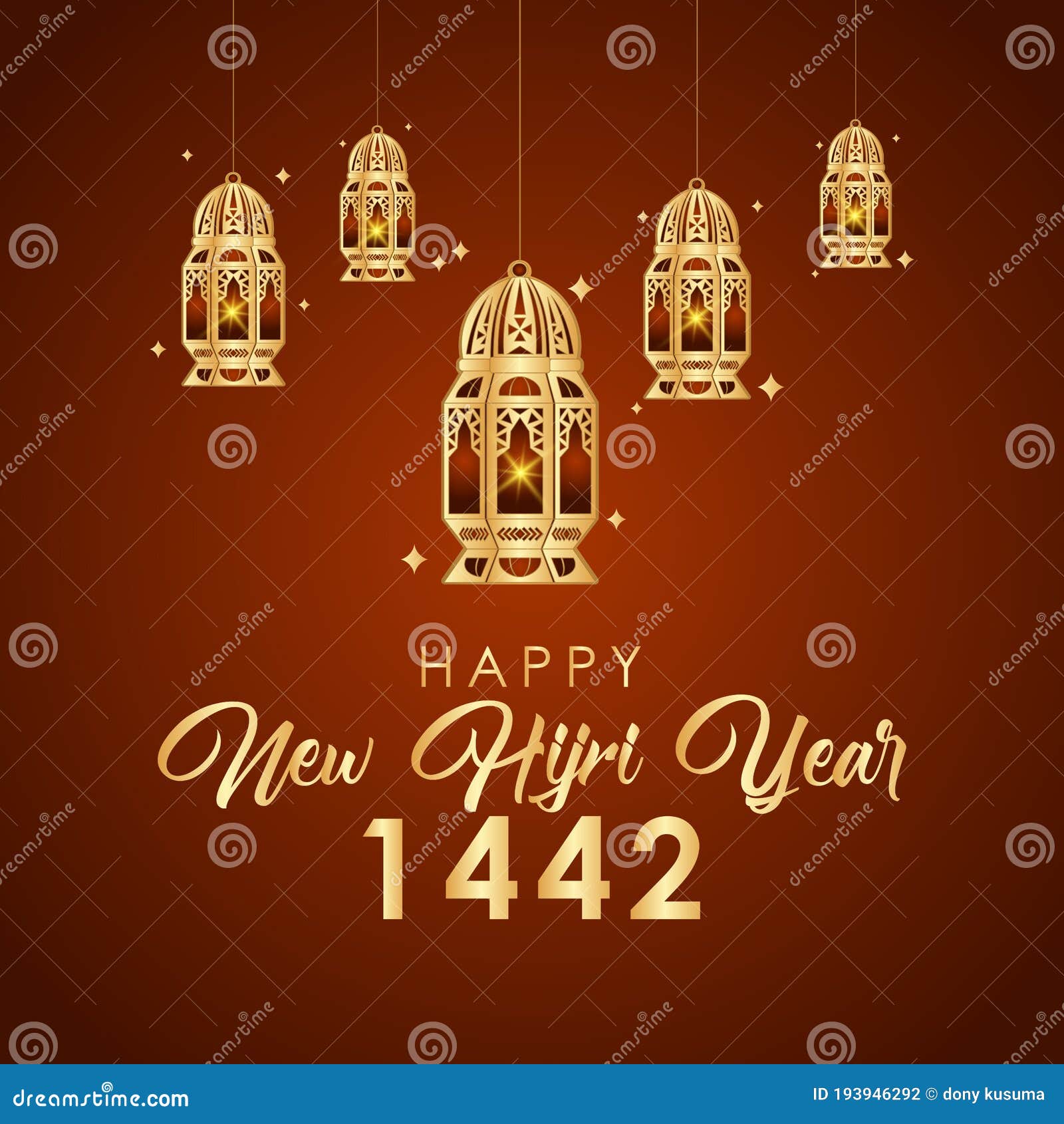 Happy New Hijri Year 1442 Vector Design for Banner Print and Greeting ...