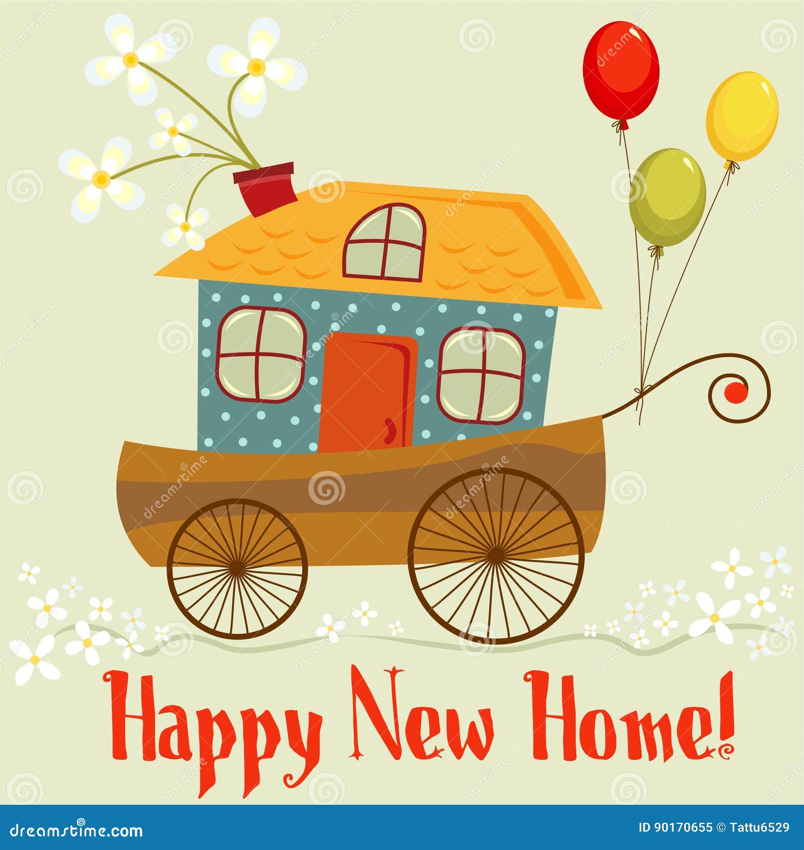 Happy New Home. stock vector. Illustration of happy, cute - 90170655