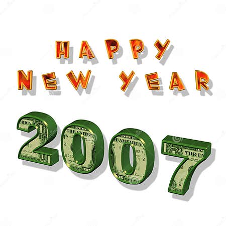 Happy New Year 2007 stock illustration. Illustration of hour - 1449414