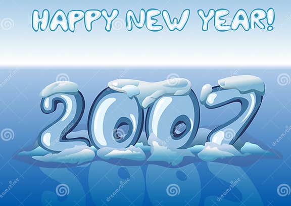 Happy new year 2007, blue. stock vector. Illustration of outbreak - 1629846