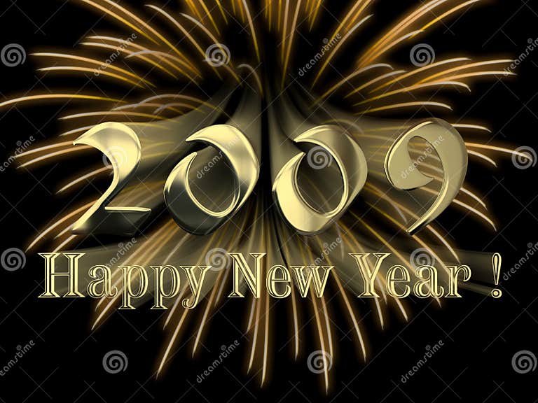 Happy New Year 2009 stock illustration. Illustration of sparkles - 6601149