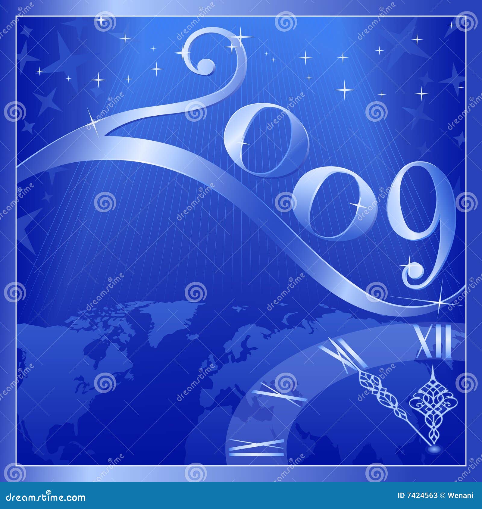 Happy New Year 2009! stock vector. Illustration of celebrate - 7424563
