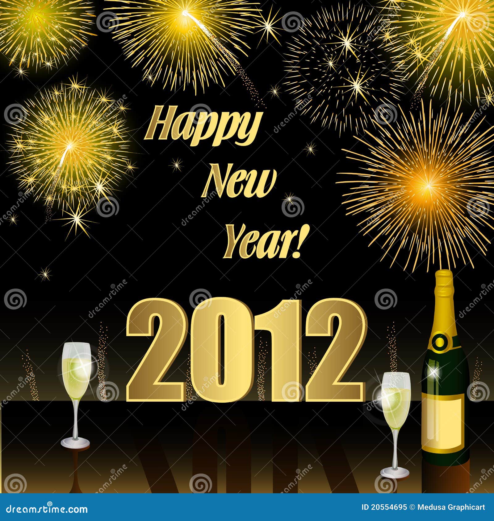 Happy New Year 2012 stock vector. Illustration of celebration - 20554695