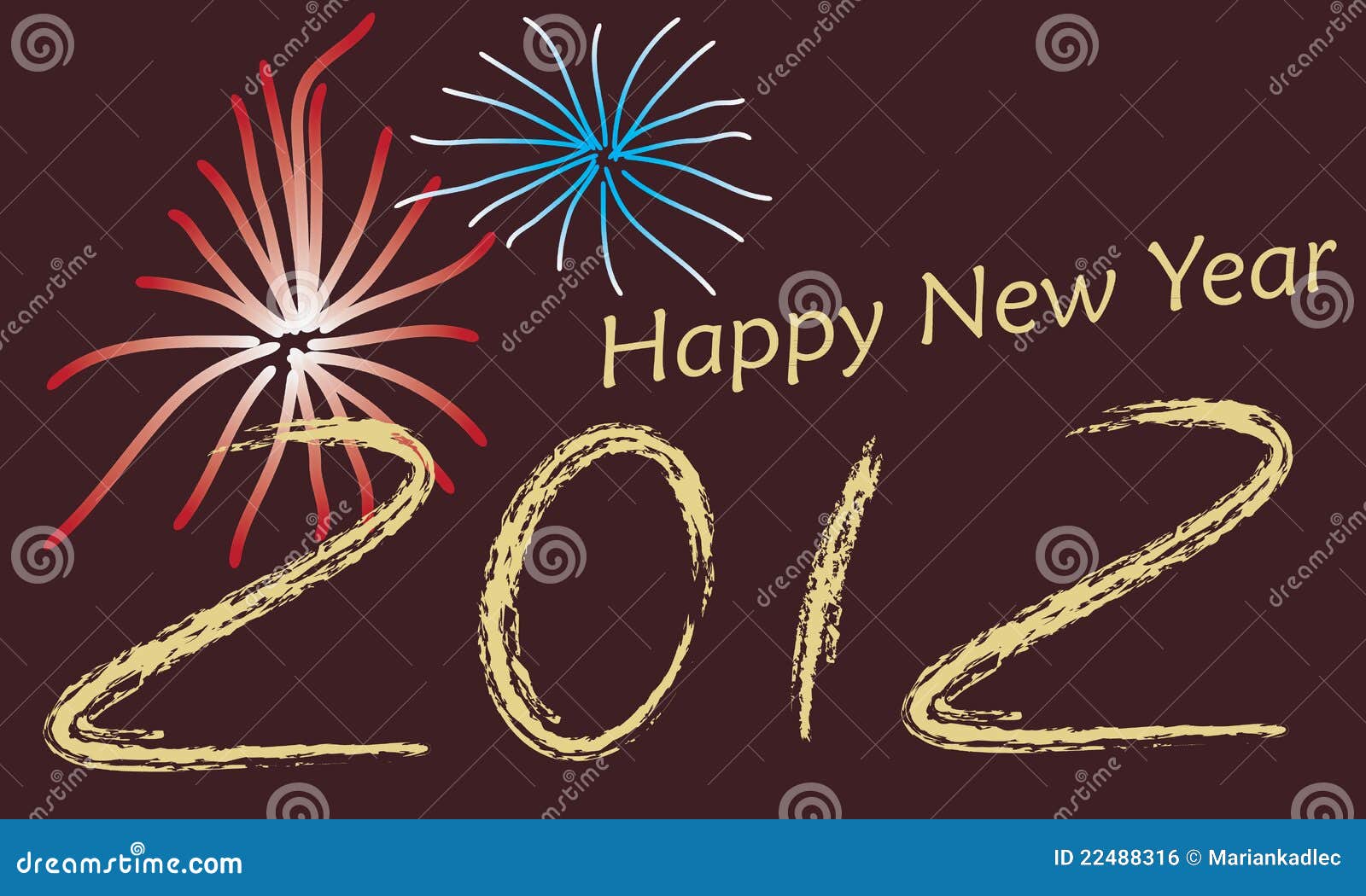 Happy New Year 2012 stock illustration. Illustration of fireworks ...