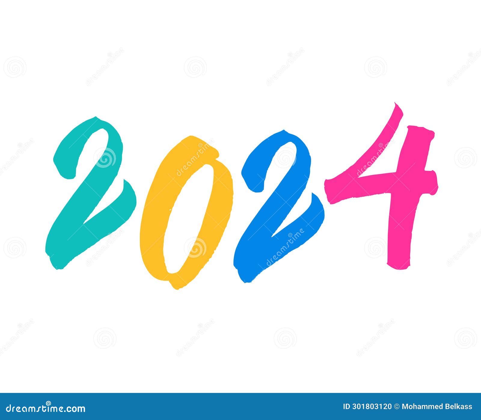Happy New Year 2024 Abstract Multicolor Graphic Design Vector Stock ...