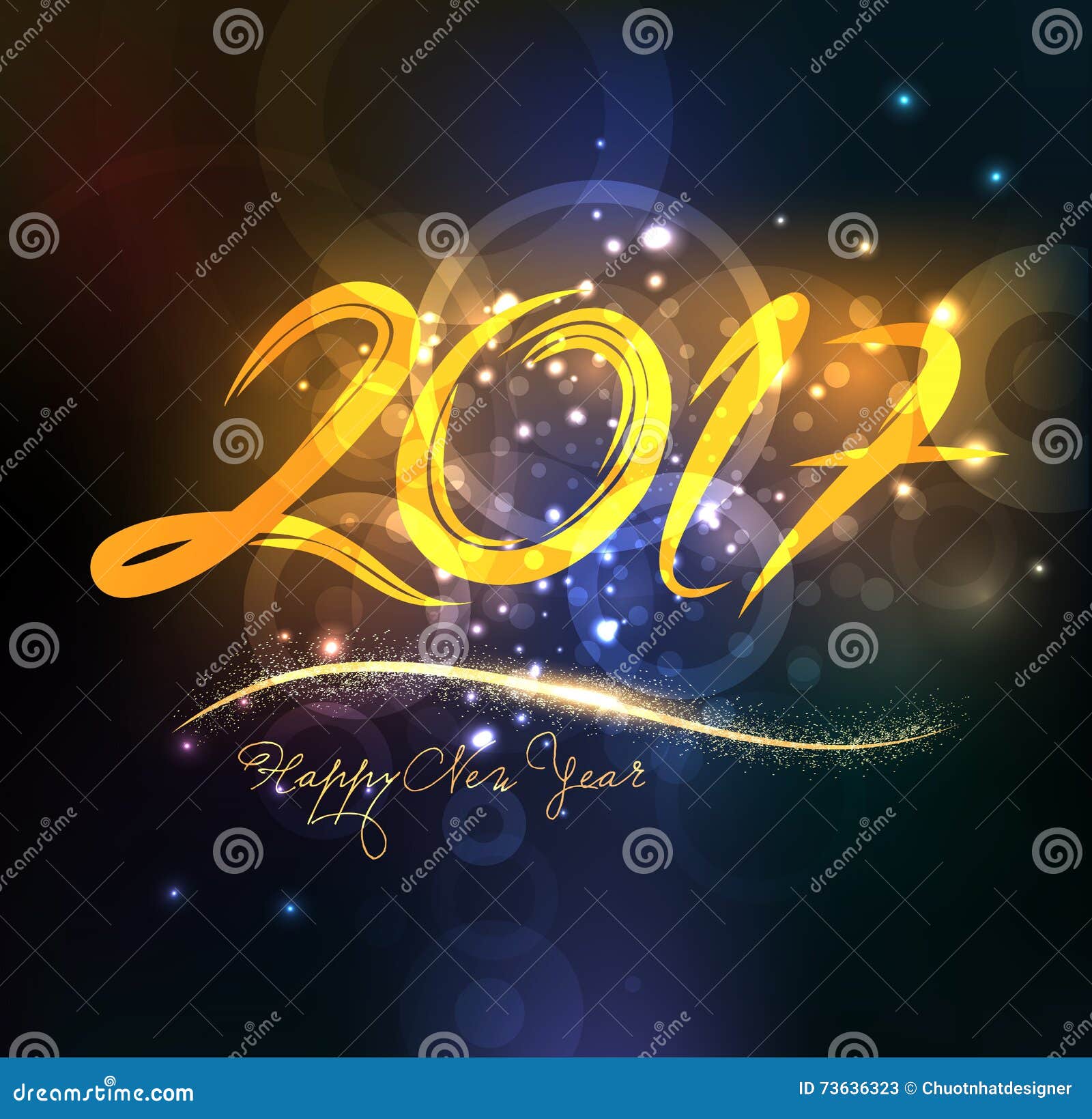 Happy New Year 2017 Abstract Background Stock Vector - Illustration of ...