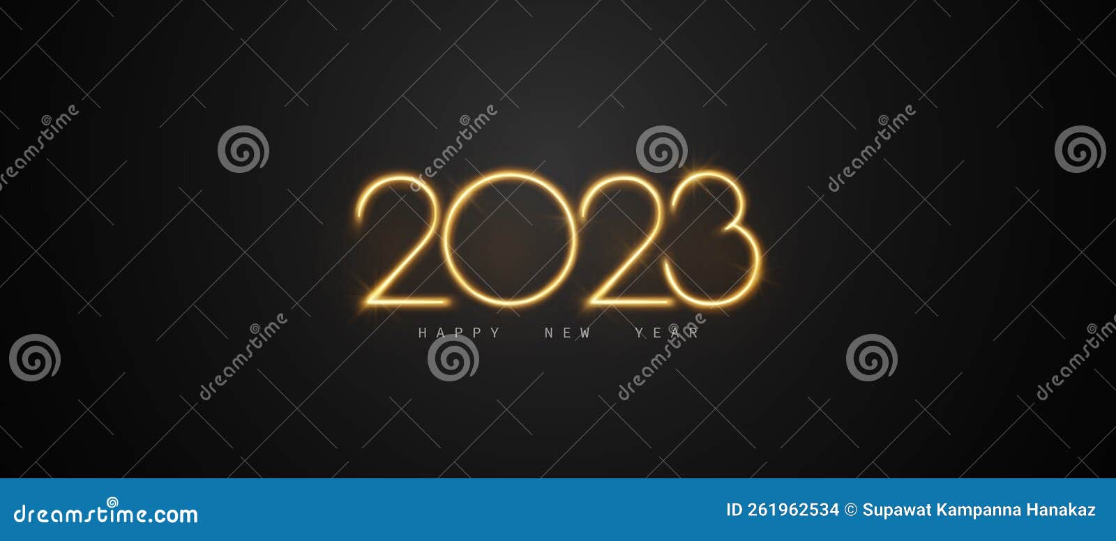 Happy New Year 2023 Background Design with Luxury Fire Font Vector ...