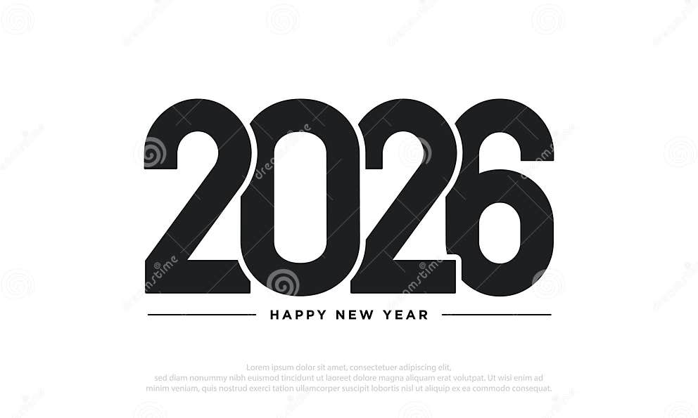 2026 Happy New Year Background Design Stock Vector - Illustration of ...