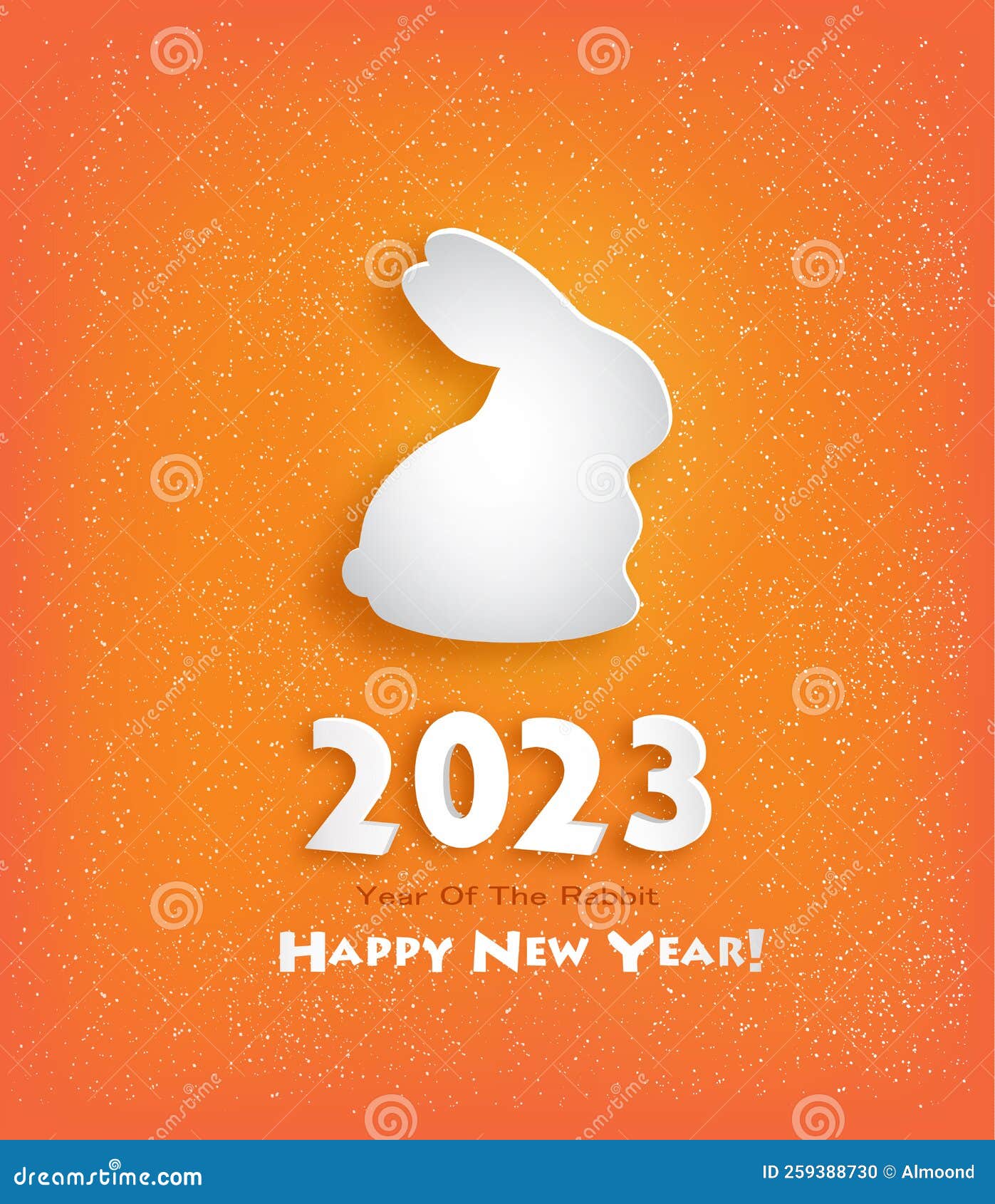 Happy New Year 2023 Background. Year of the Rabbit Stock Vector ...