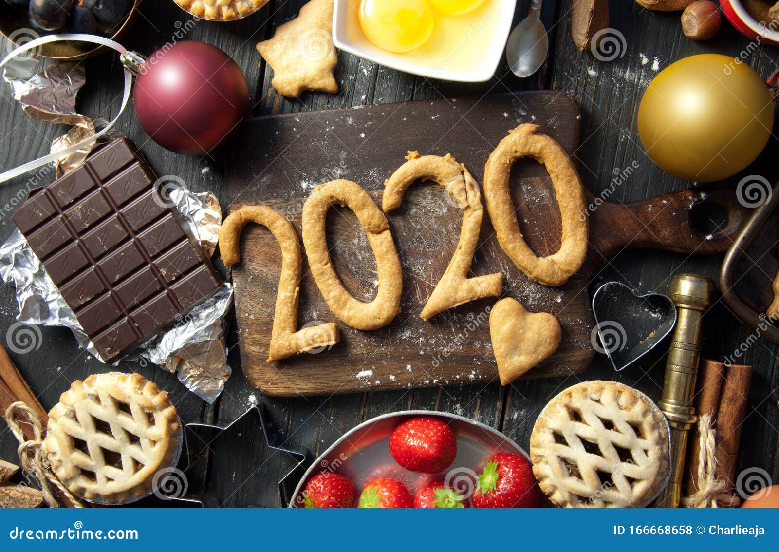 2020 happy new year baking stock photo. Image of mince - 166668658