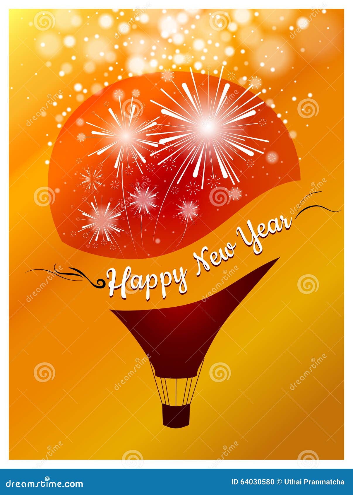 Happy New Year with Balloon Concept Stock Vector - Illustration of ...