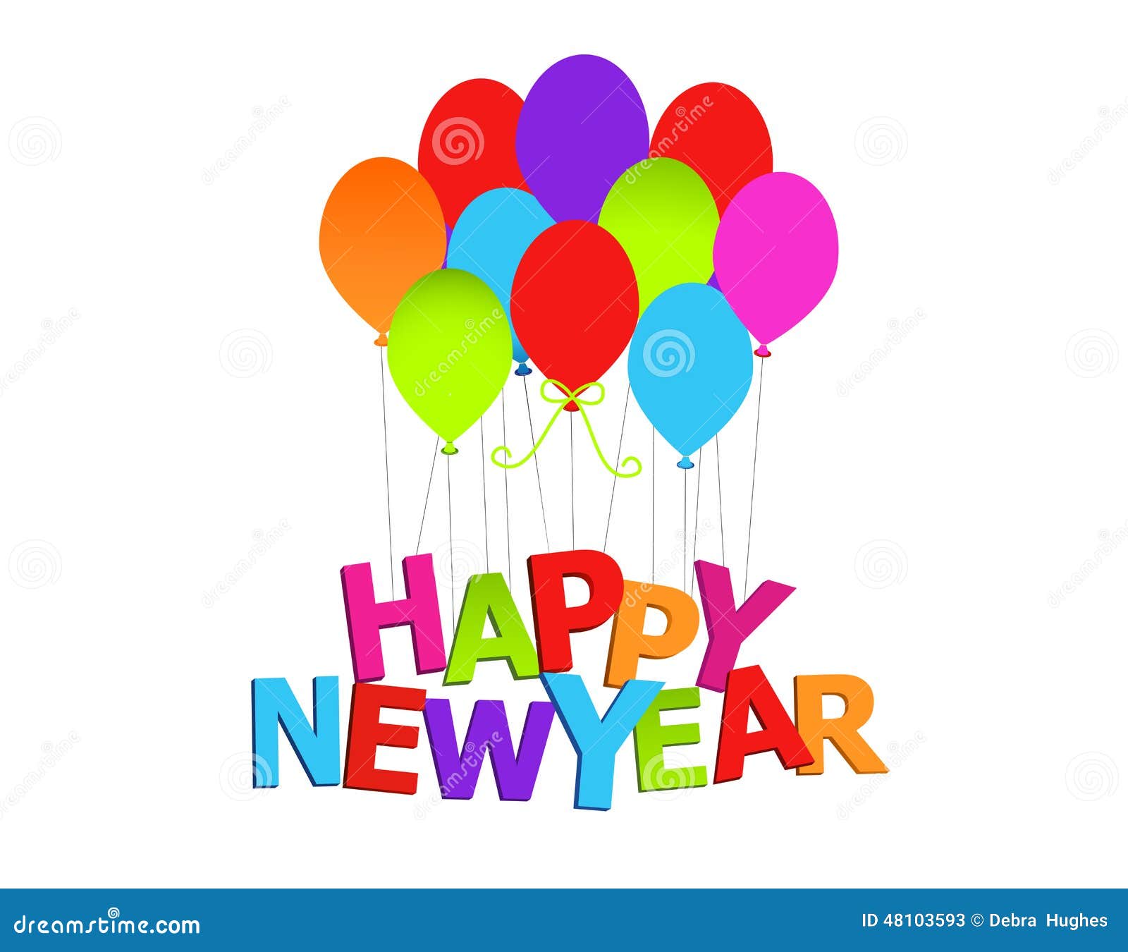 Happy New Year Balloons ISOLATED Stock Vector - Illustration of balloon ...