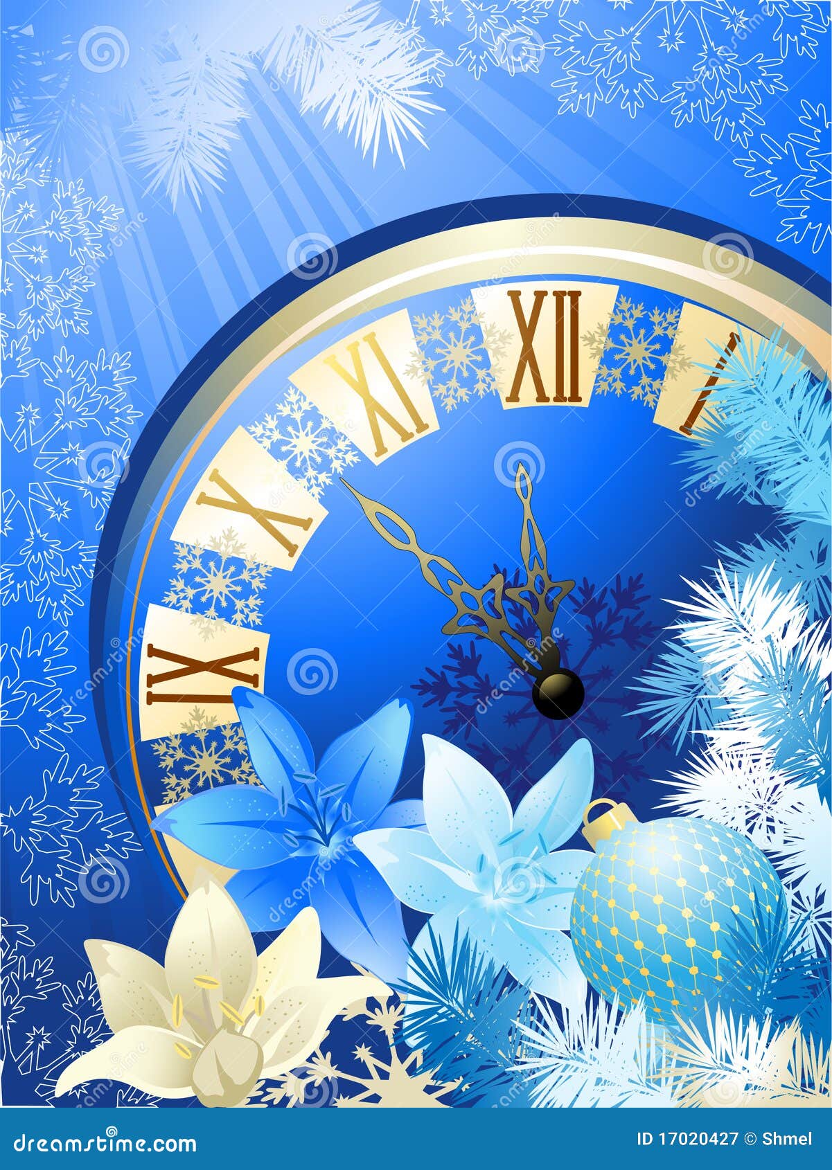 Happy New Year, blue card. stock vector. Illustration of traditional ...