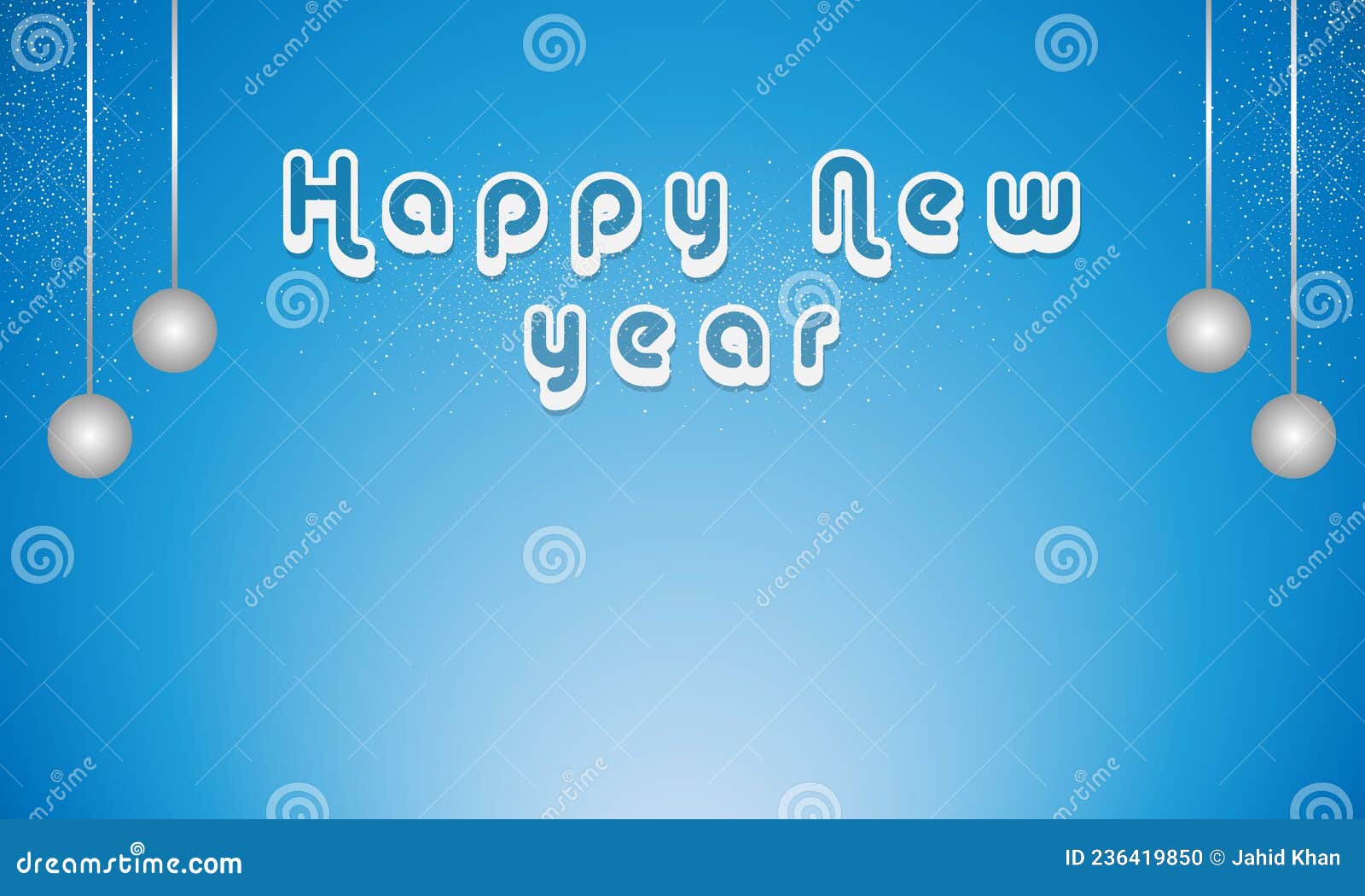 Happy New Year. Blue and White Color Background Stock Illustration ...