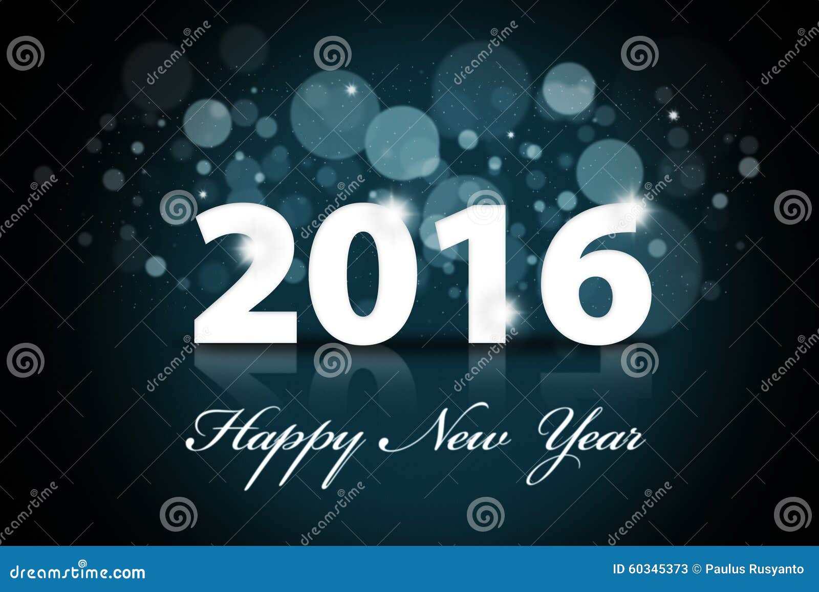 Happy New Year 2016 with Bokeh Background Stock Illustration ...