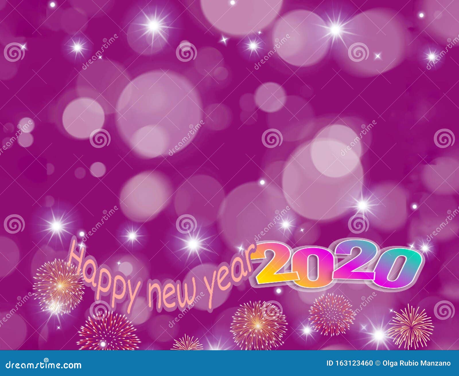 Happy New Year 2020 Card with Bokeh Background Stock Illustration ... Happy New Year 2020 Card with Bokeh Background Stock Illustration ...