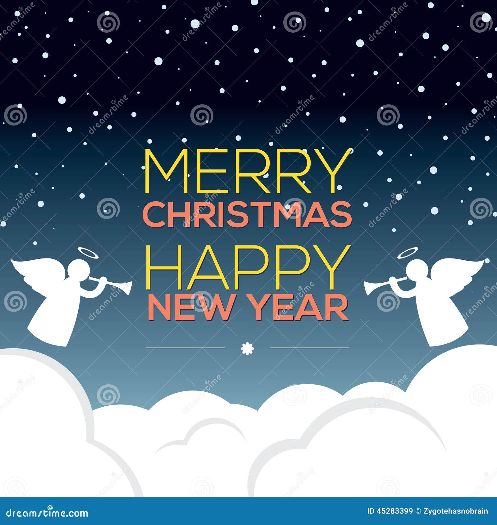 Happy New Year Card stock vector. Illustration of merry - 45283399