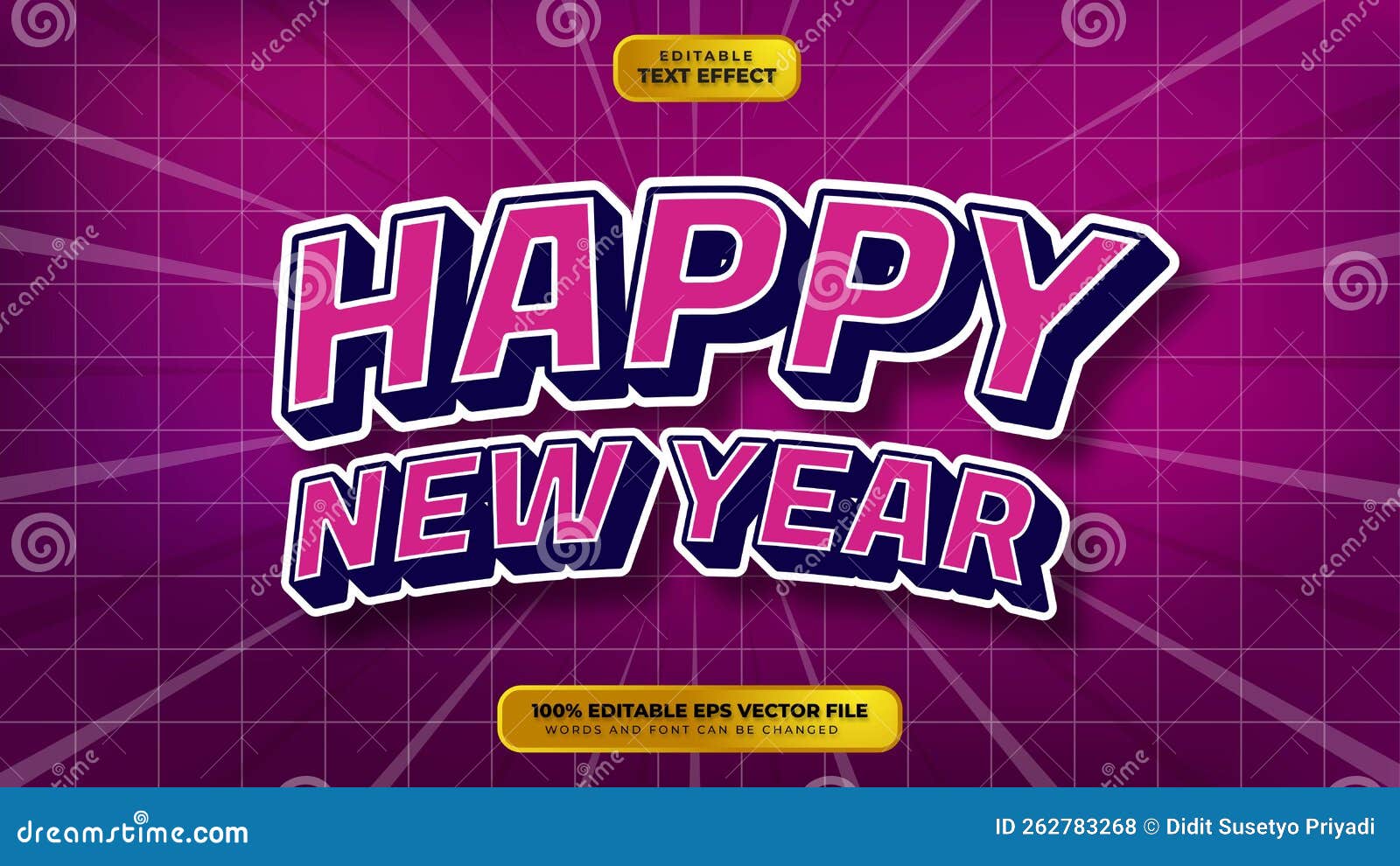 Happy New Year Text Effect, Editable Text Effect Stock Vector ...