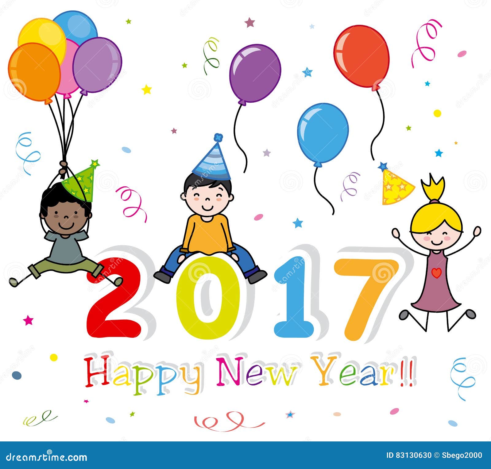 Happy New Year 2017 stock vector. Illustration of holidays - 83130630