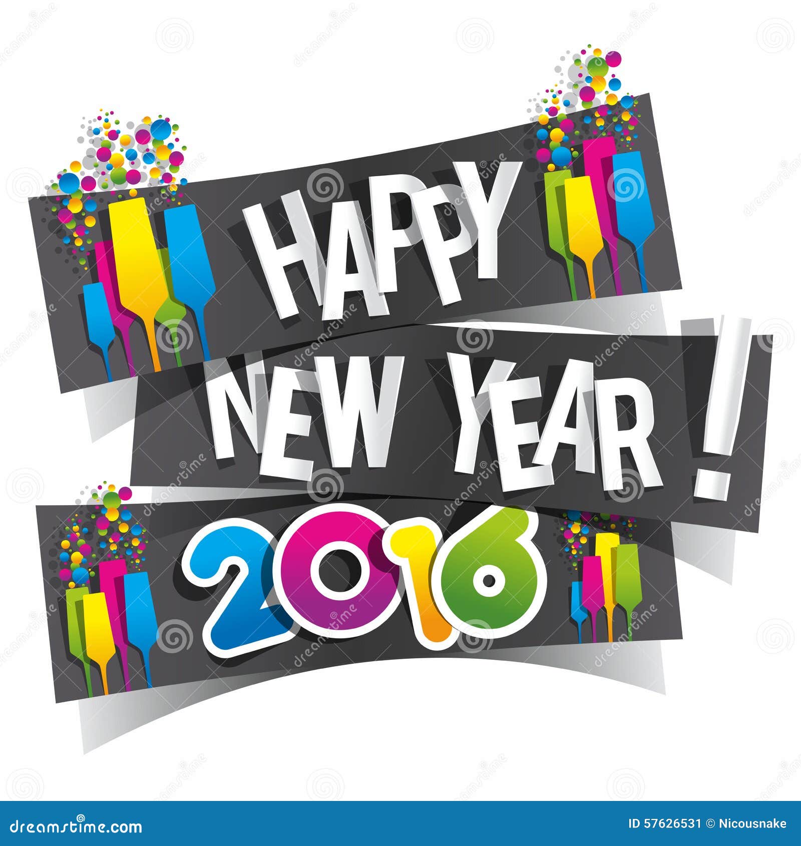 Happy new year 2016 stock vector. Illustration of card - 57626531