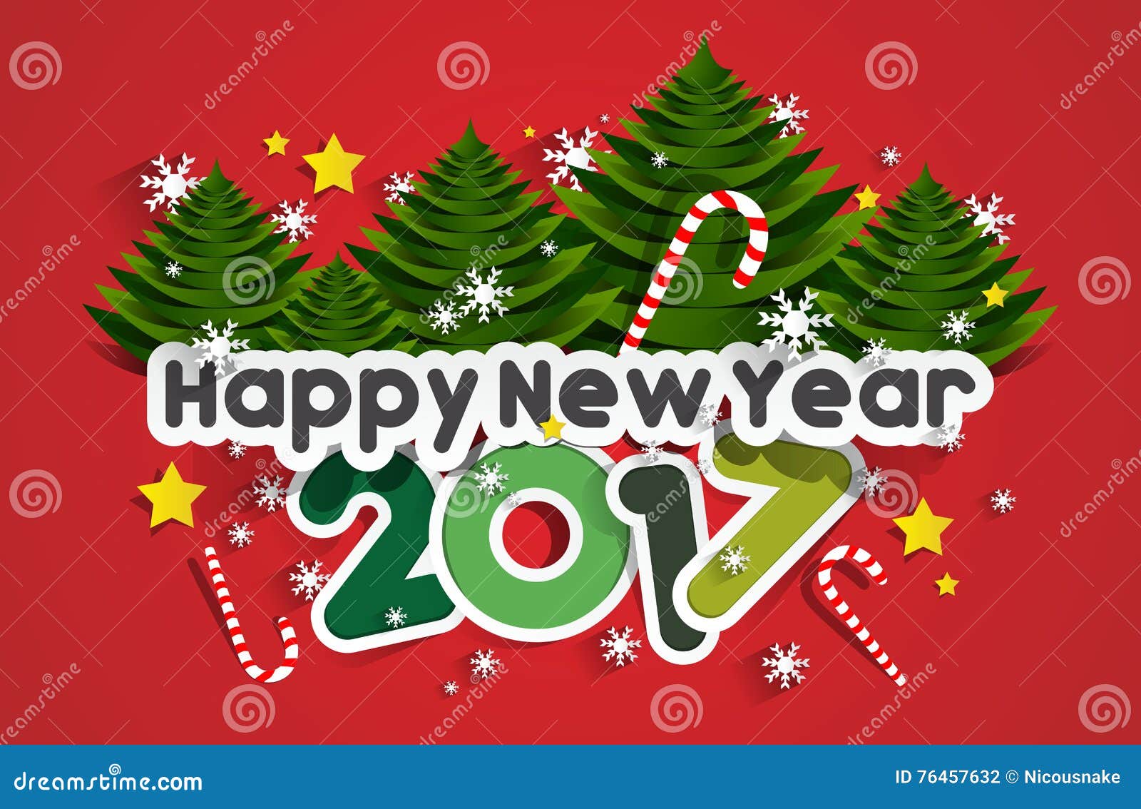 Happy new year 2017 stock vector. Illustration of decoration - 76457632