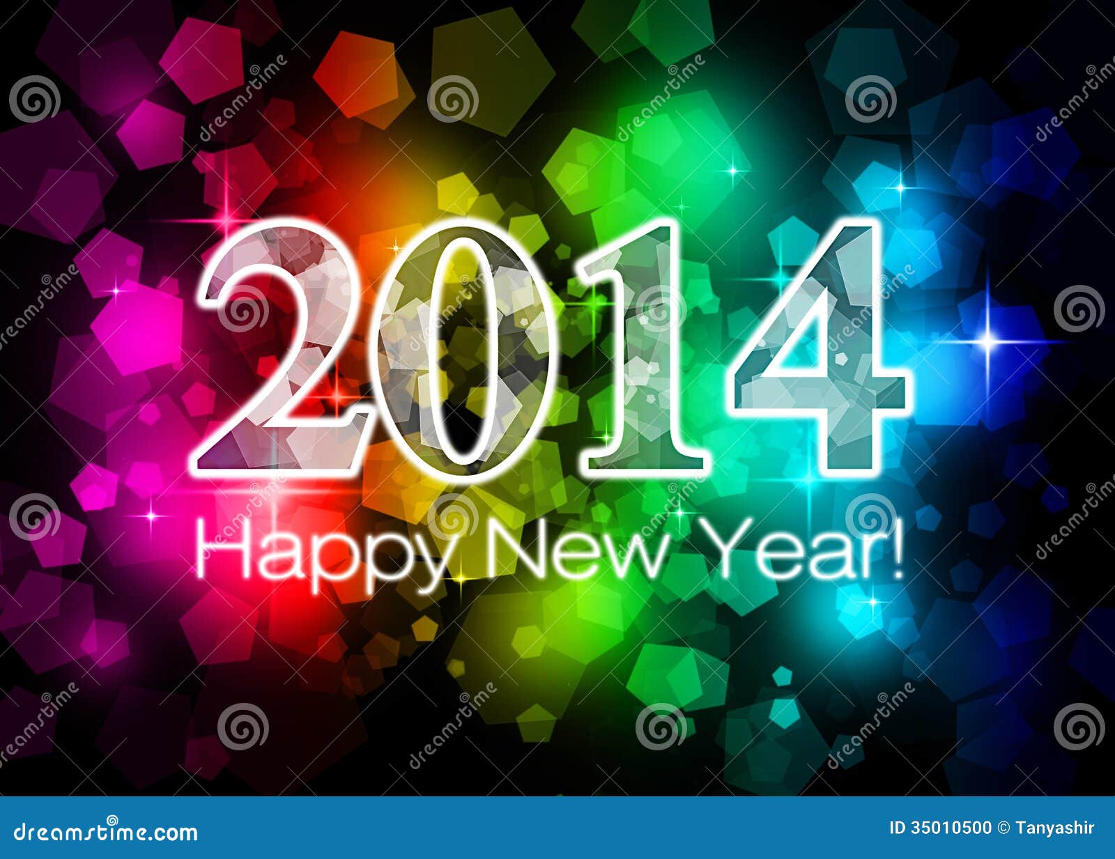 2014 Happy New Year stock illustration. Illustration of party - 35010500