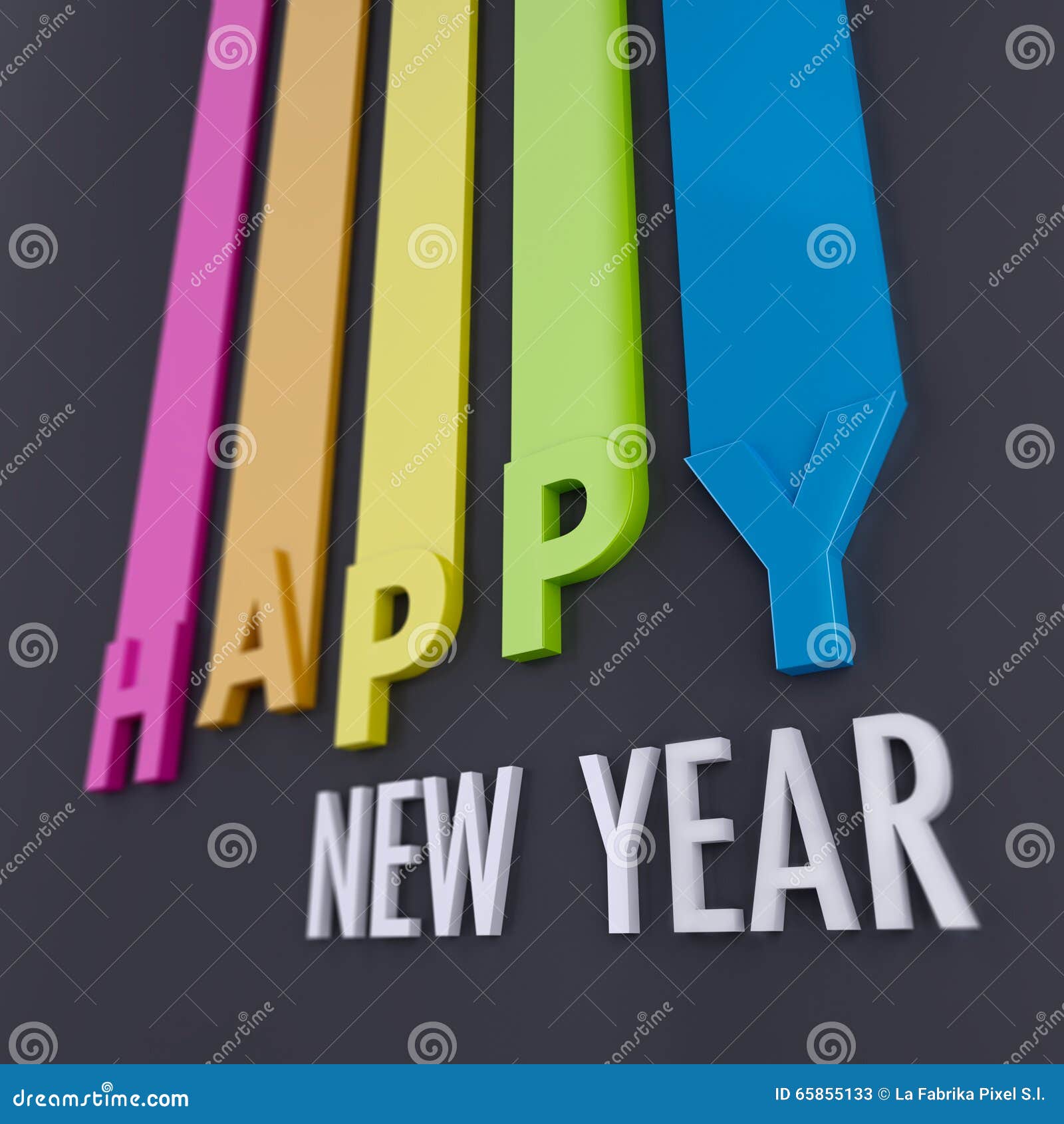 Happy New Year in Colorful Lines Stock Image - Image of start, colorful ...