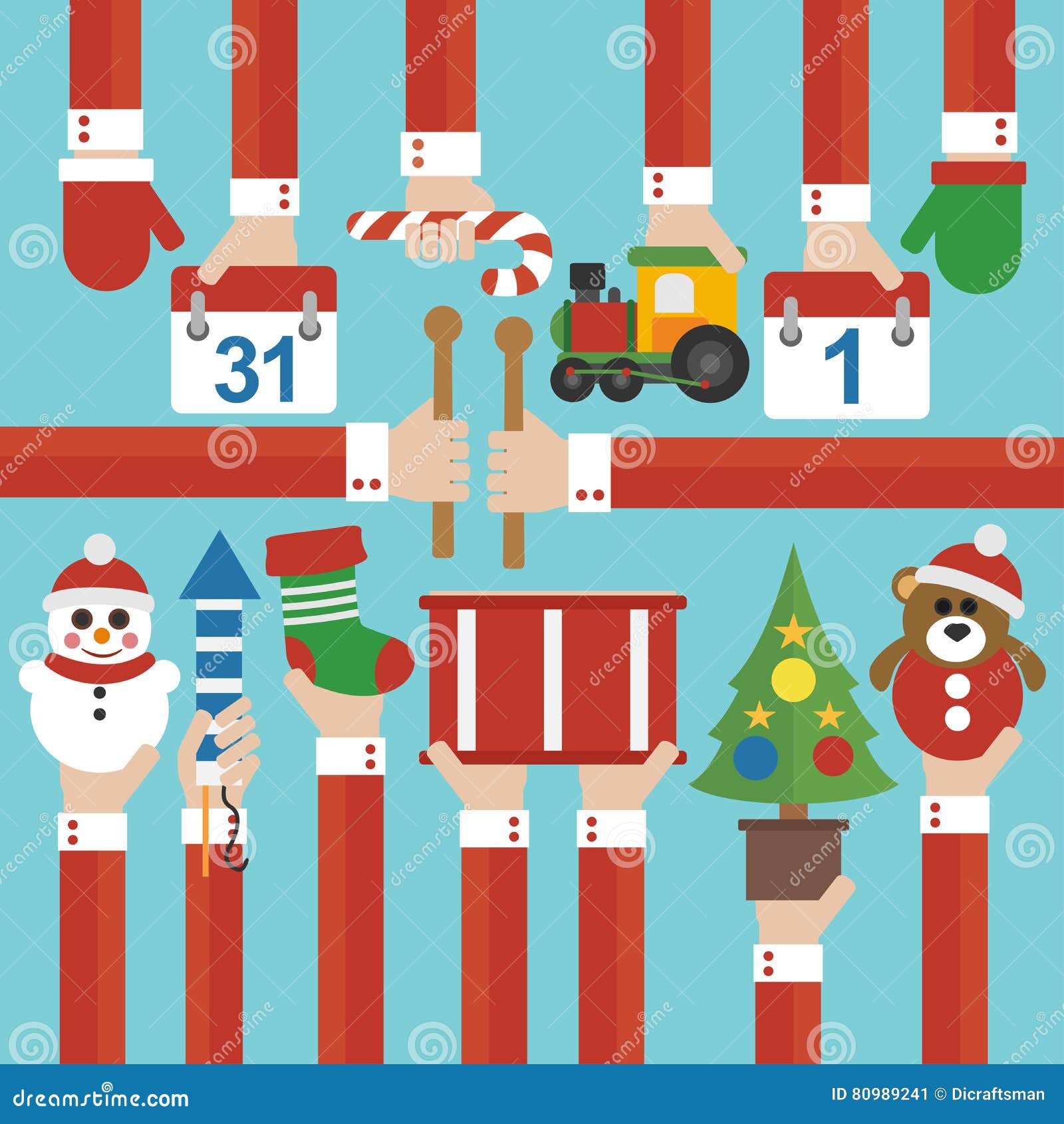 Happy New Year Concept Modern Flat Design Stock Vector - Illustration ...