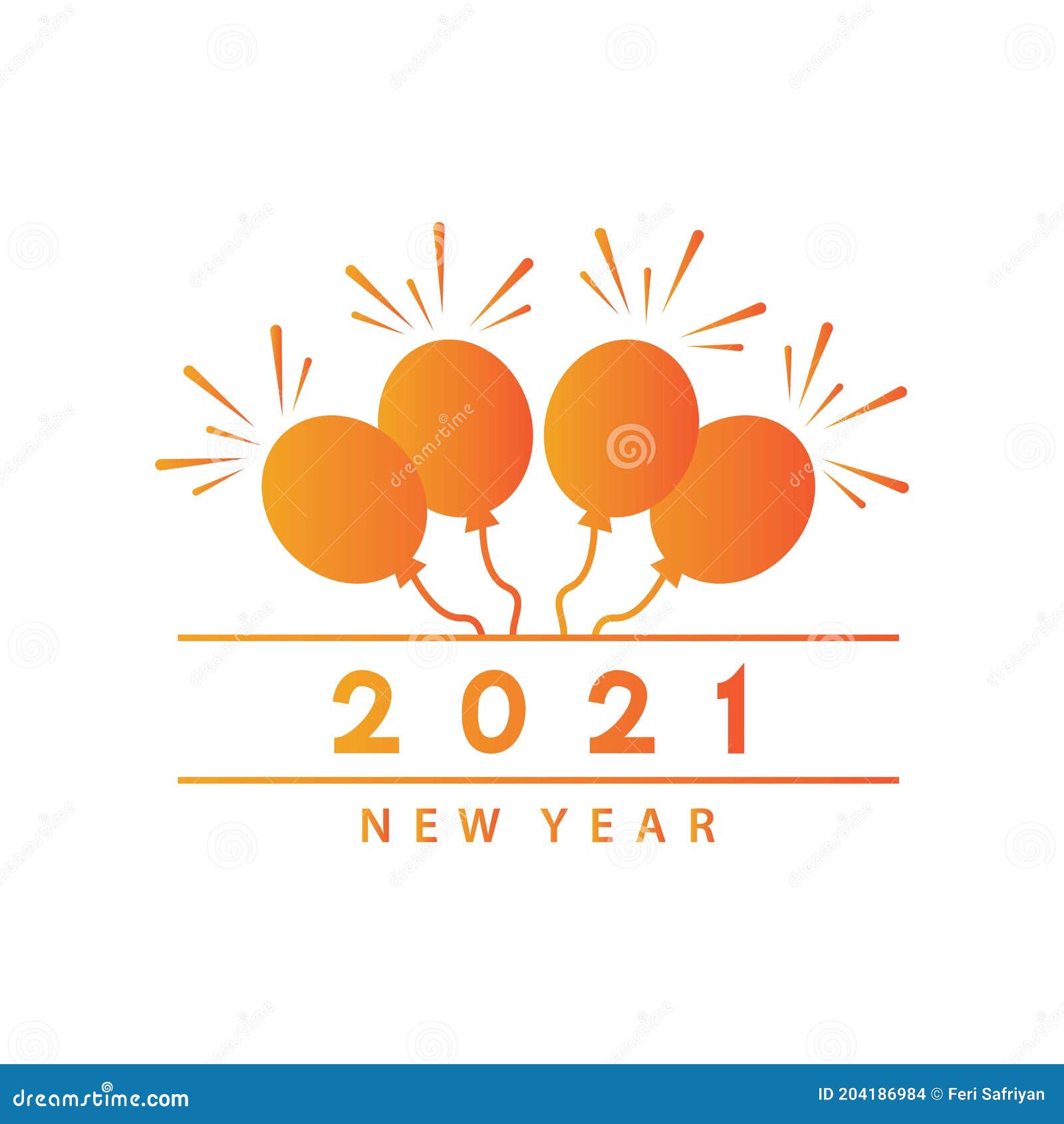 2021 Happy New Year stock vector. Illustration of celebration - 204186984