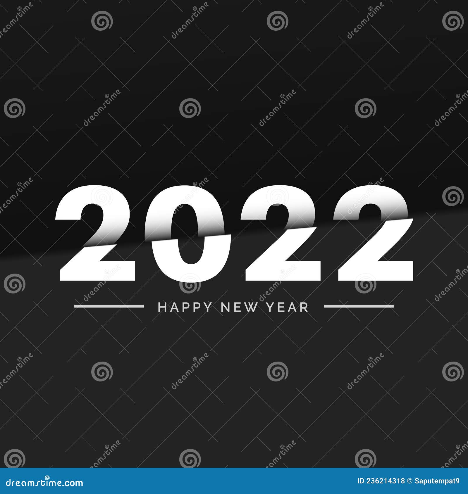 Happy New Year 2022 Cutout Font Black Background Stock Vector ...