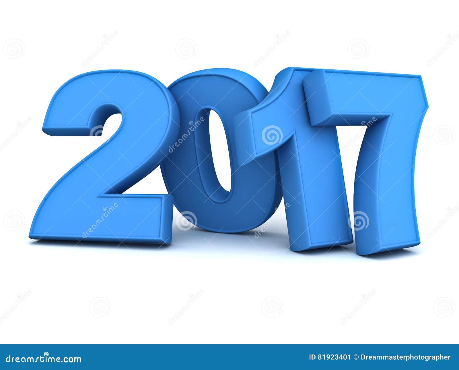 Happy New Year 2017 3D Blue Text Stock Illustration - Illustration of ...