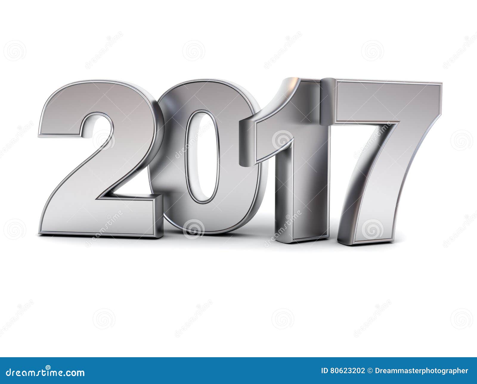 Happy New Year 2017 3D Metal Text Stock Illustration - Illustration of ...