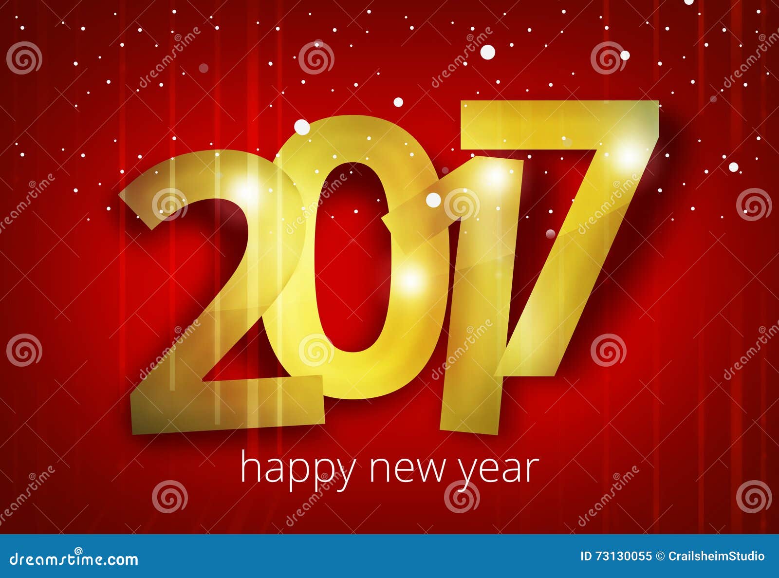 Happy New Year 2017 3D Render Design Stock Image - Image of happy, year ...