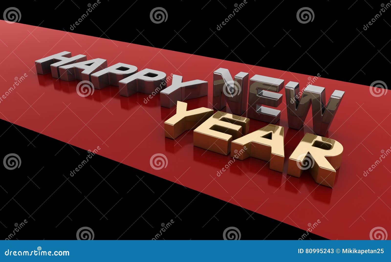 Happy new year,3D render stock illustration. Illustration of next ...